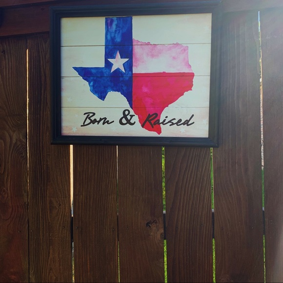 trunket boutique | Wall Decor | Born Raised In Texas Sign | Poshmark